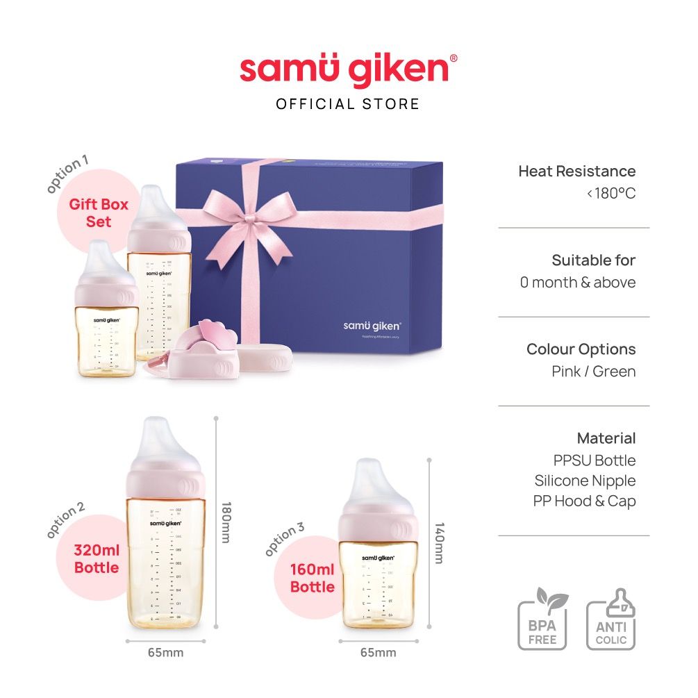 Samu Giken PPSU Milk Bottle Gift Set, Babies & Kids, Nursing & Feeding, Breastfeeding & Bottle ...