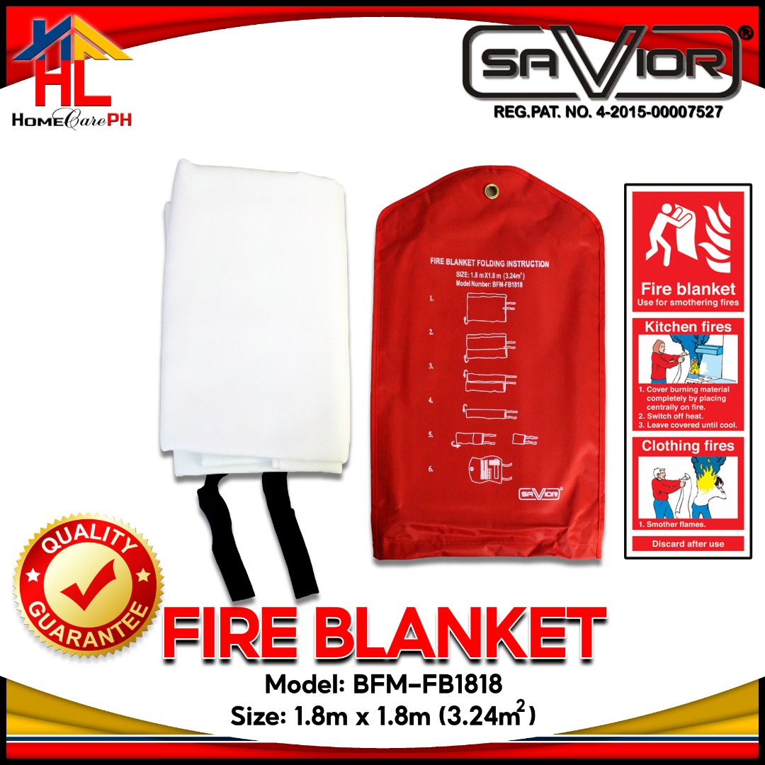 Savior Fire Blanket (BFM-FB1818), Furniture & Home Living, Security ...