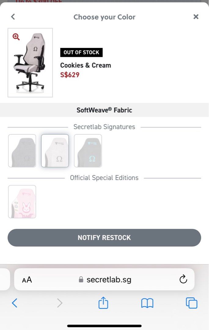 Secret lab 2020 series Softweave Fabric cookies and cream, Furniture ...
