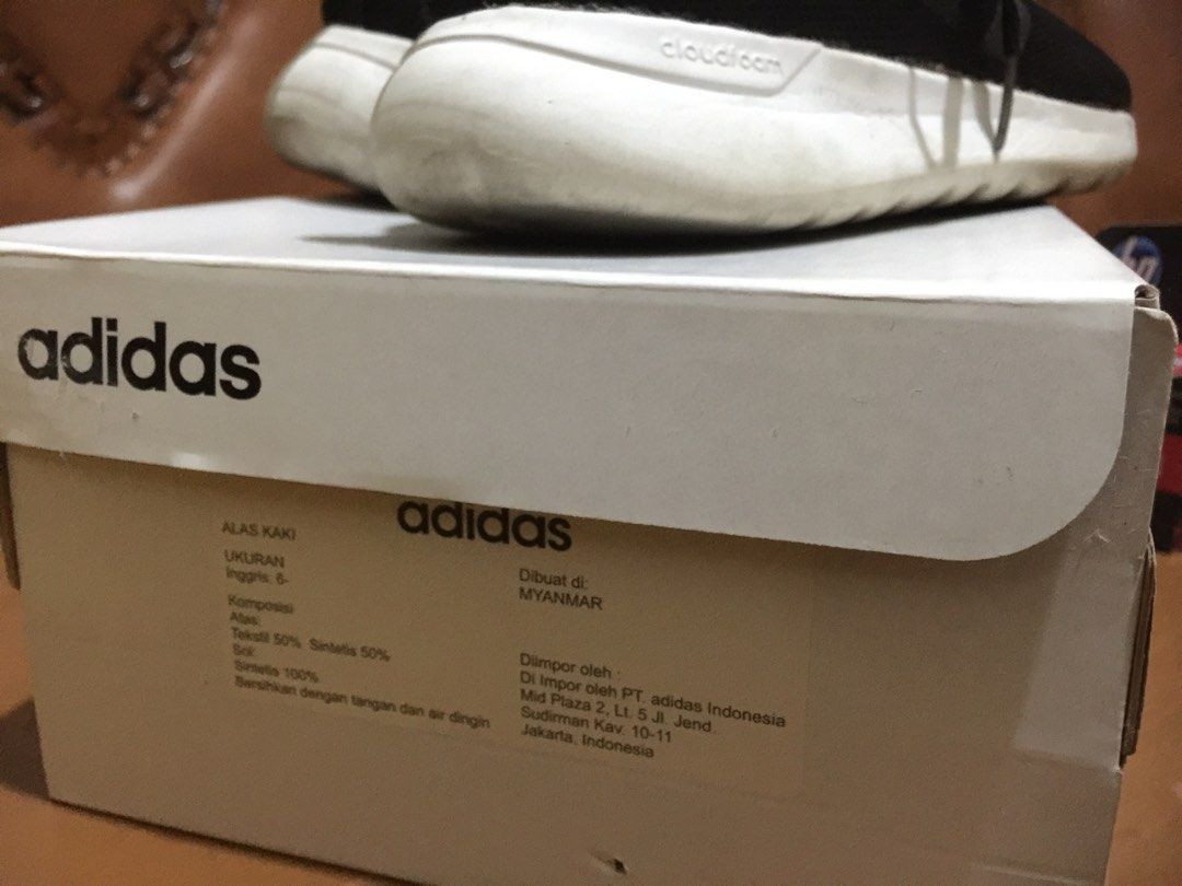 Sepatu shoes adidas cloudfoam hitam putih original authentic 100% ...