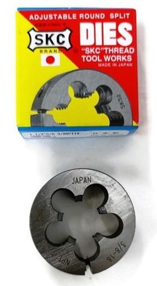 SKC Round Die 1-1/2" O.D. Sizes: 1/8 NPT27, 1/4 NPT18, 3/8 NPT18 & 1/2 ...