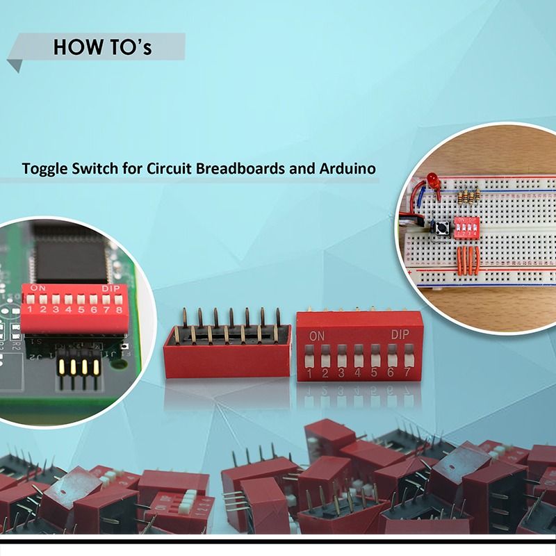 SLIDE TYPE SWITCH MODULE 2.54mm (1-PC per ORDER), 1-12WAY DIP RED PITCH ...