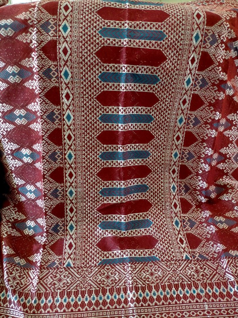 Songket Tenun + Selendang, Fesyen Wanita, Pakaian Wanita, Lainnya di Carousell