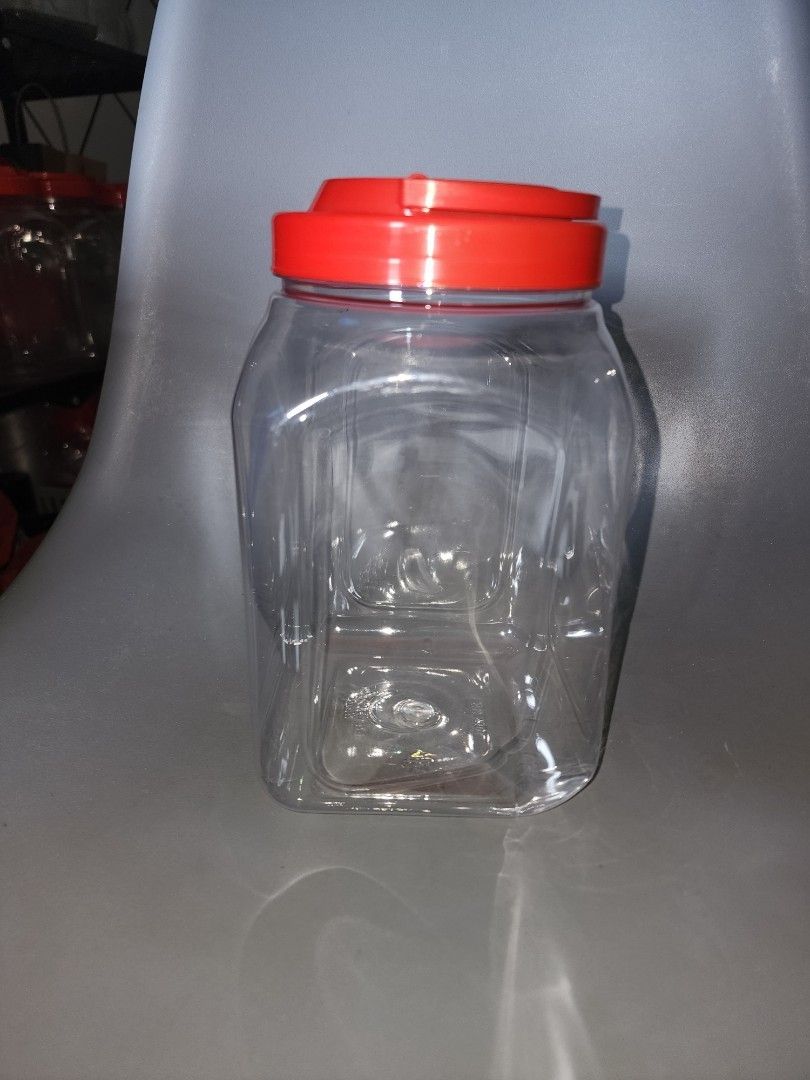 Square pet jar containers for goodies, Furniture & Home Living ...