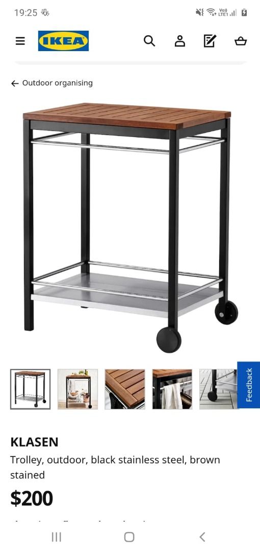 Stainless steel trolley, table, outdoor, Furniture & Home Living ...
