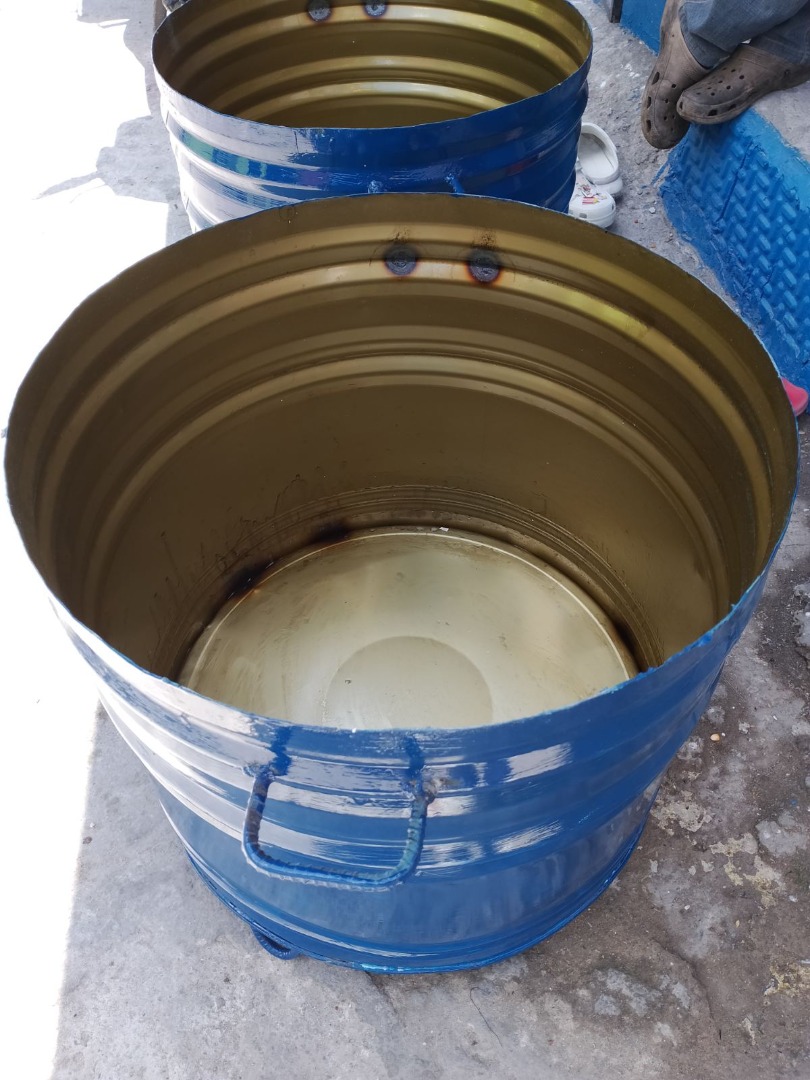 STEEL DRUM TRASH BIN, Furniture & Home Living, Cleaning & Homecare ...