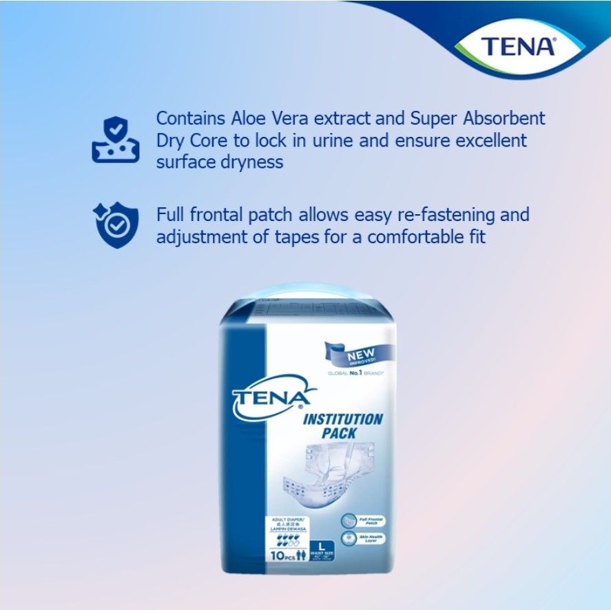 Tena Institution Pack Adult Diapers Large 10's, Health & Nutrition ...