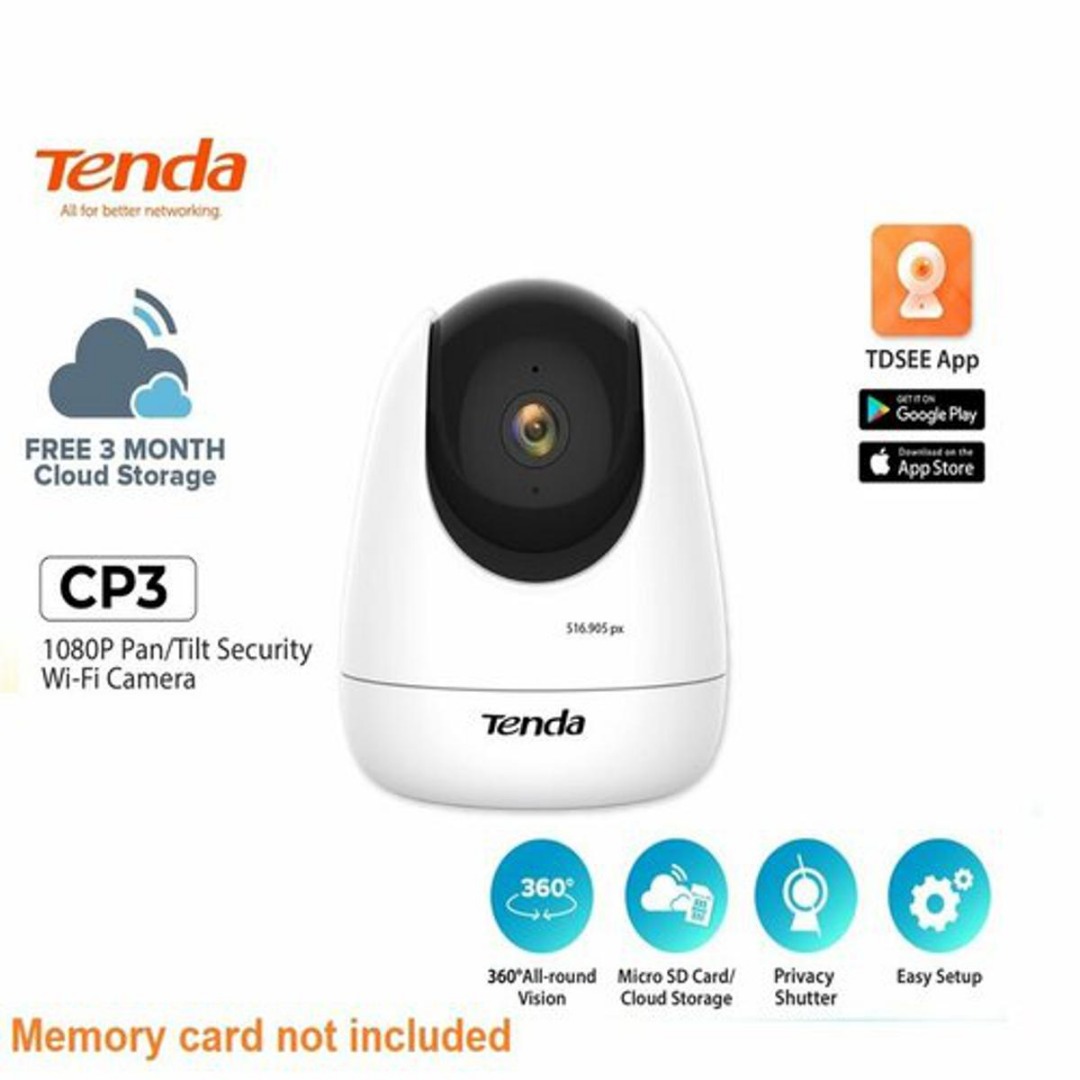 TENDA CP3 WIFI CAMERA 1080P, Furniture & Home Living, Security & Locks ...