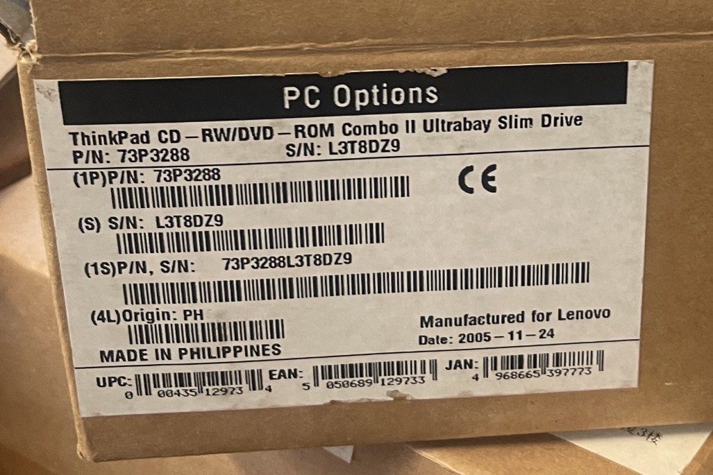 ThinkPad CD-RW/DVD ROM combo II ultrabay slim drive, Computers & Tech ...