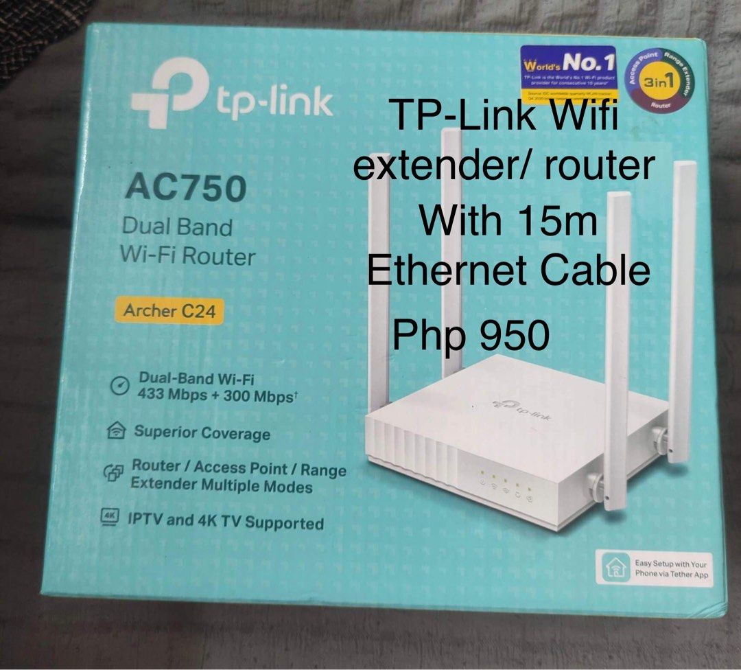 TP-Link Extender/Router with 15m Ethernet Cable, Computers & Tech ...