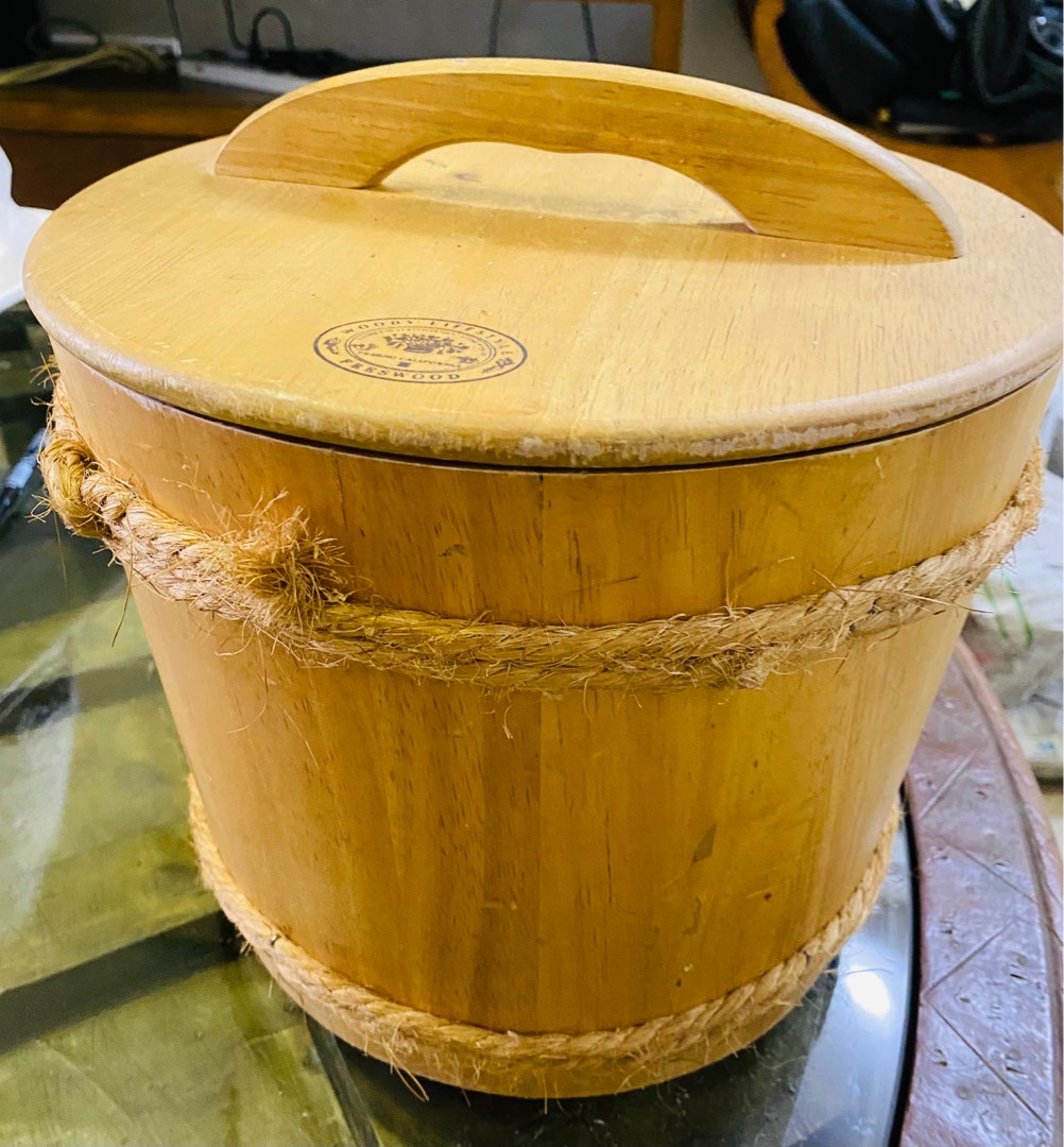 Traditional wooden rice container, Furniture & Home Living, Kitchenware ...