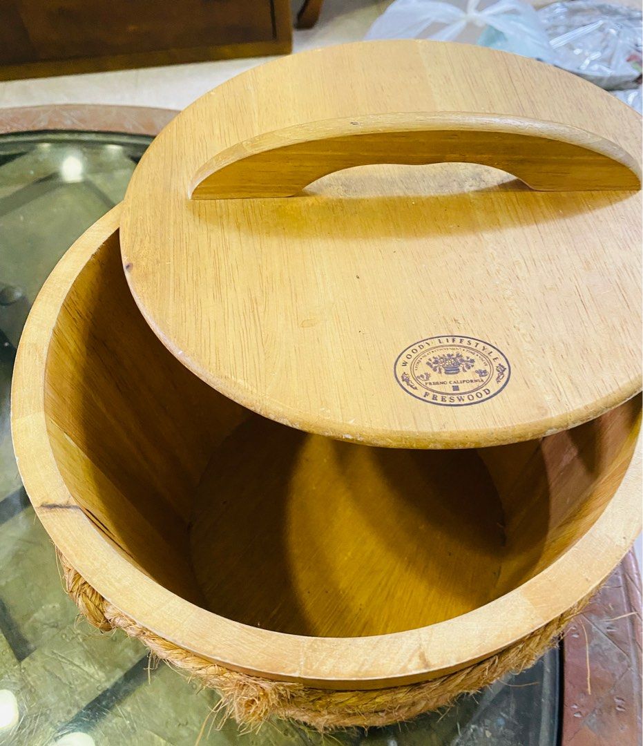 Traditional wooden rice container, Furniture & Home Living, Kitchenware ...