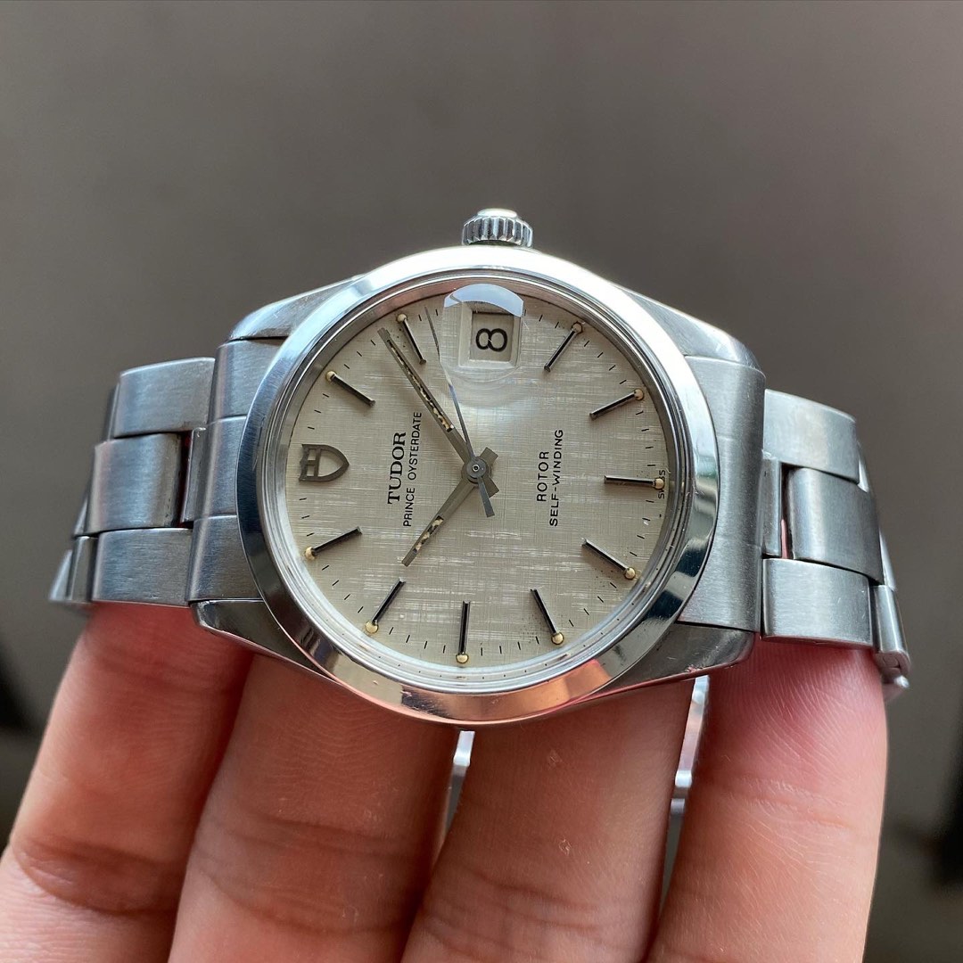 Tudor Prince oysterdate Linen Dial Self Winding 35mm, Fesyen Pria, Jam ...