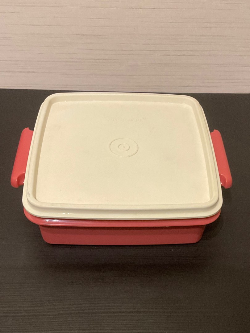 Tupperware Tiffin Square Lunchbox single Pink, Furniture & Home Living ...