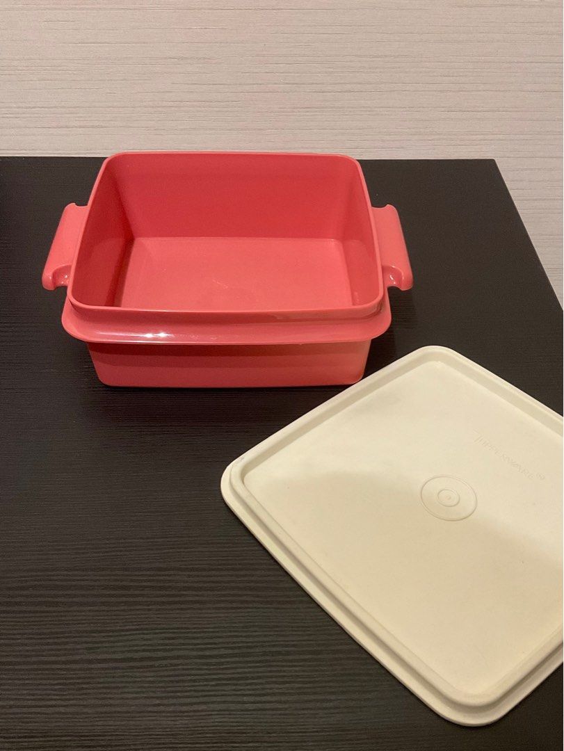 Tupperware Tiffin Square Lunchbox single Pink, Furniture & Home Living ...