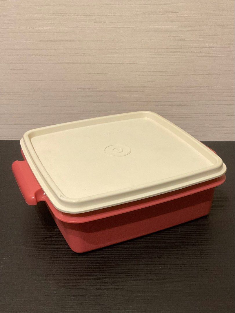 Tupperware Tiffin Square Lunchbox single Pink, Furniture & Home Living ...