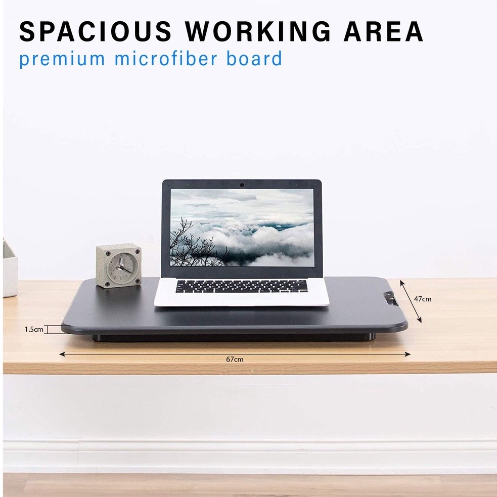 Ultra-Slim Desk Converter, Standing Desk Riser, Height Adjustable ...