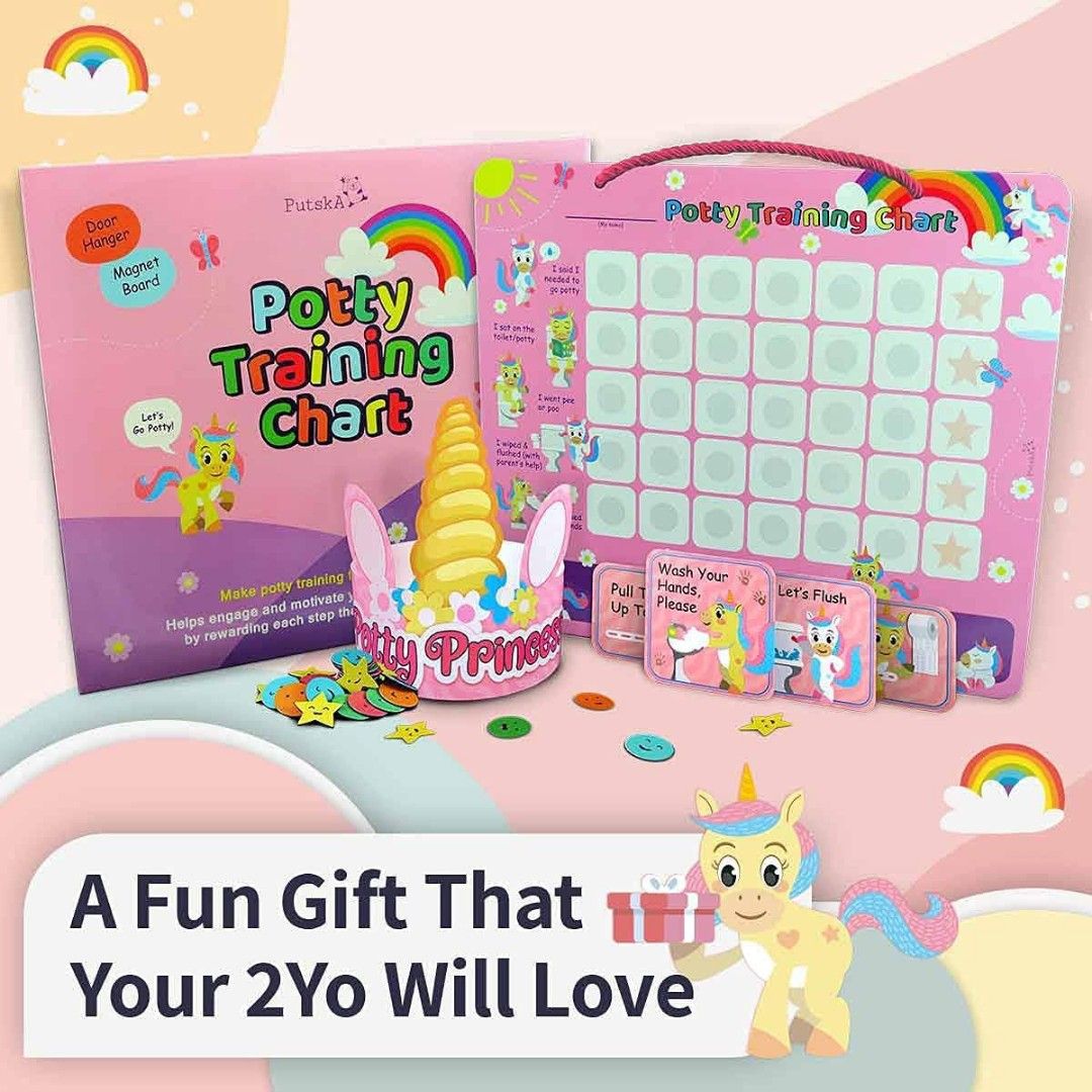Unicorn Potty Training Chart & 35 Magnetic Stickers - Potty Chart ...