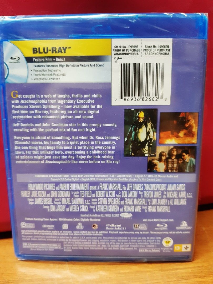 USA Blu Ray - Arachnophobia (Remastered, Jeff Daniels, John Goodman, Frank Marshall), Hobbies ...