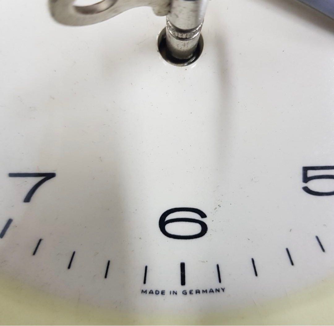 Vintage 1960s Germany MAUTHE mechanical ceramic wall clock wind up key ...