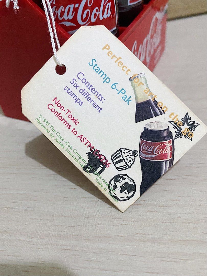 (Vintage) 1995 Coca Cola - Coke 6 Pack Bottle Stamp Set on Carousell