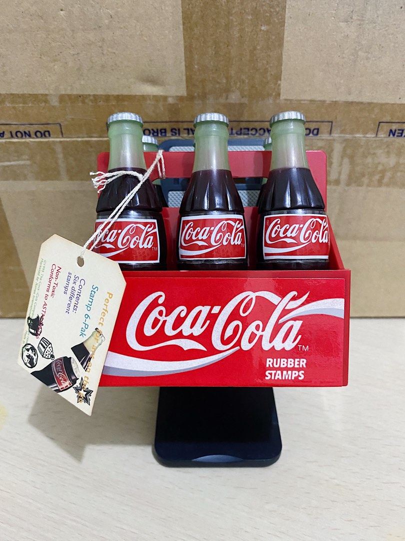 (Vintage) 1995 Coca Cola - Coke 6 Pack Bottle Stamp Set on Carousell