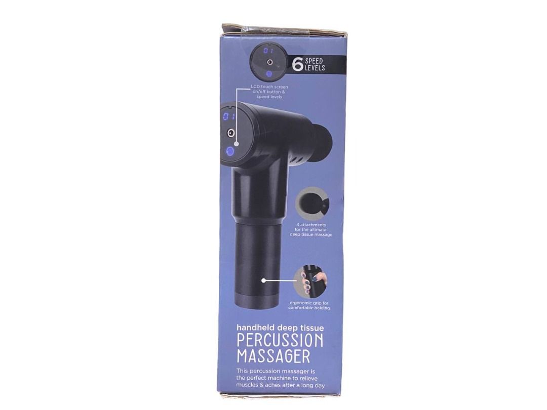 Wayland Square Handheld Deep Tissue Percussion Massager + 4 Attachments ...