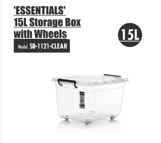 Ready stock 15L - 95L 'ESSENTIALS' Storage Box with Wheels, Furniture ...