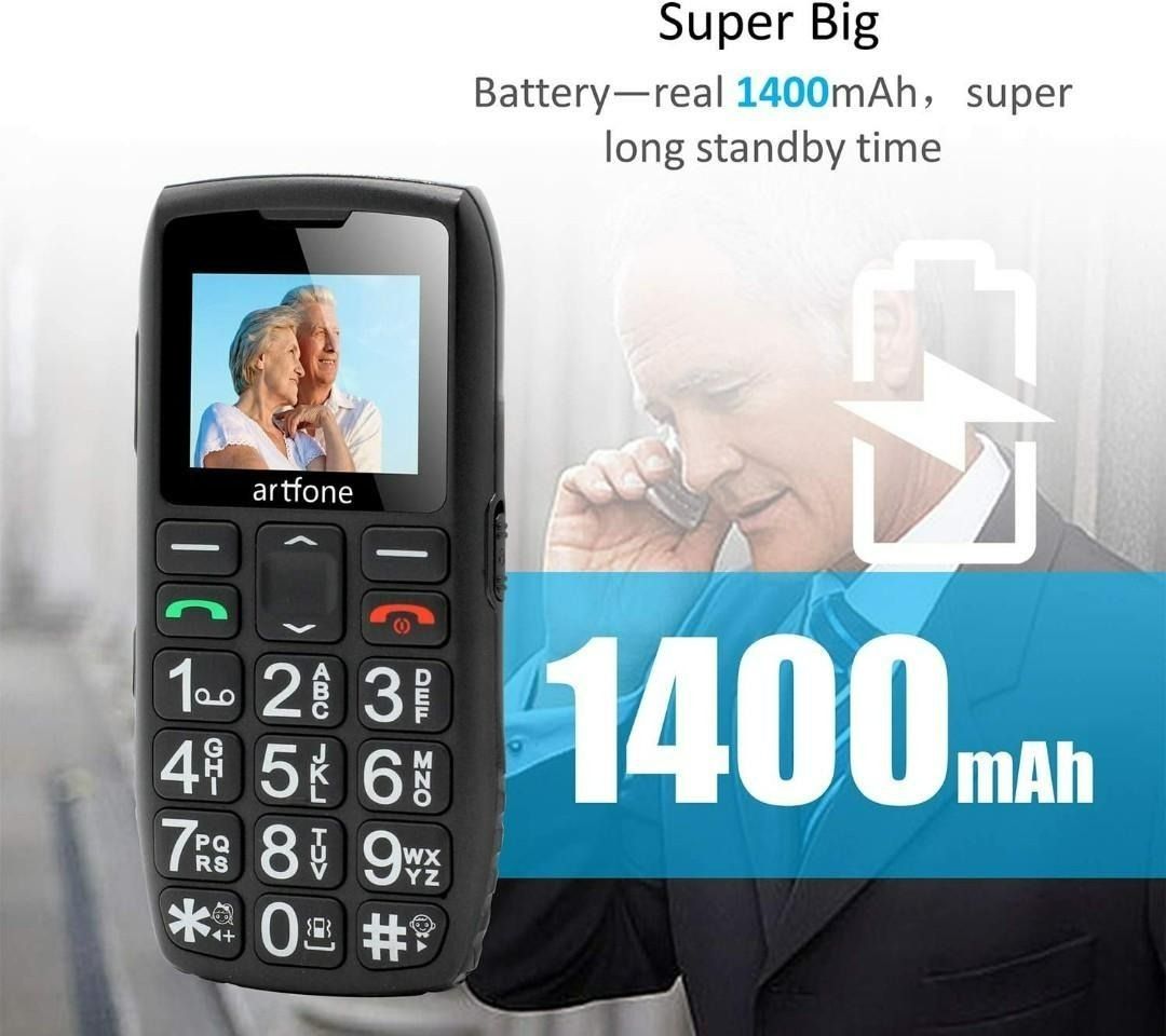 1807) ARTFONE BIG BUTTON MOBILE PHONE FOR ELDERLY, C1+ DUAL SIM UNLOCKED, 1400MAH BATTERY ...