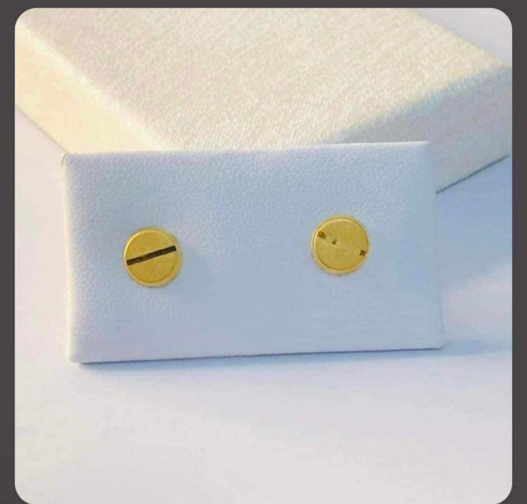 18K De Roscas or Screw Type Earrings 1, Women's Fashion, Jewelry ...