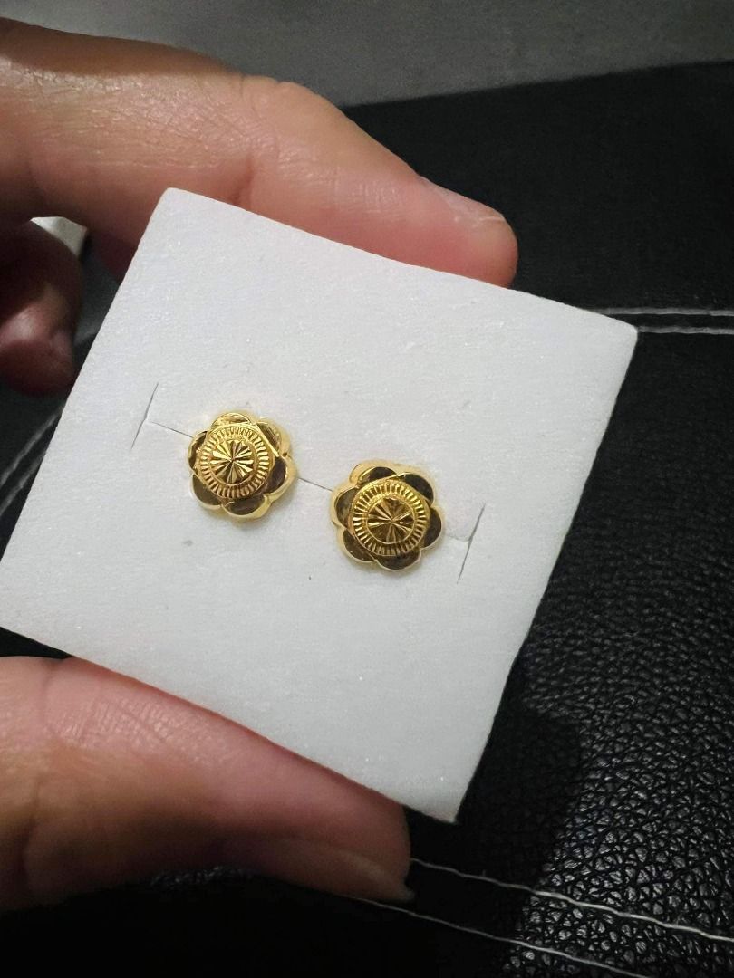 18K De Roscas or Screw Type Earrings 1, Women's Fashion, Jewelry ...