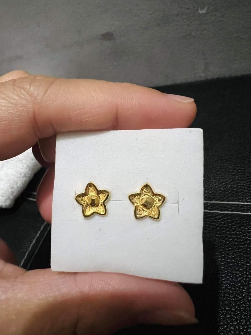 18K De Roscas or Screw Type Earrings 1, Women's Fashion, Jewelry ...