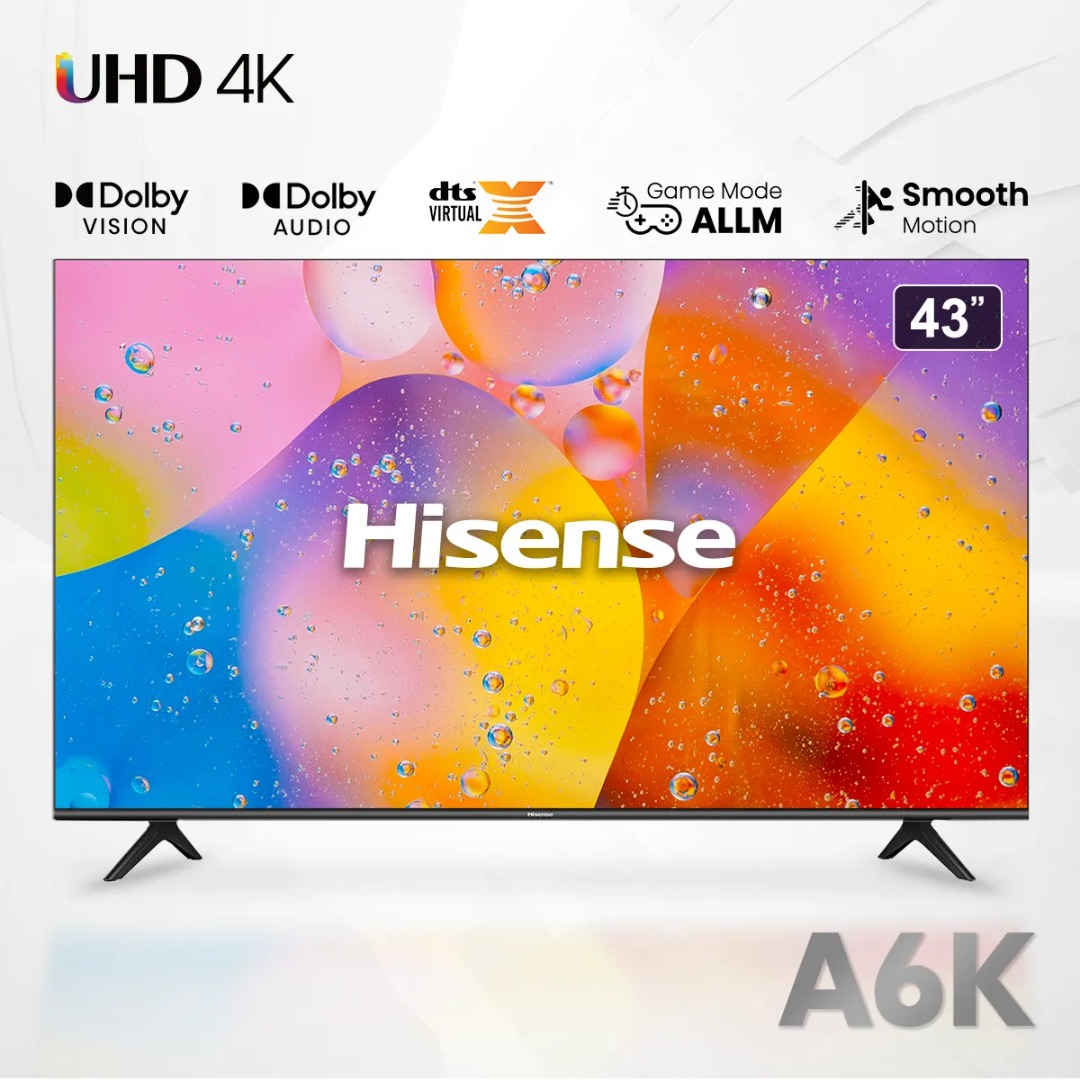 2023 Edition | Hisense A6K 43 Inch Smart TV | Free Antenna + HDMI | 3 Year Local Warranty ...