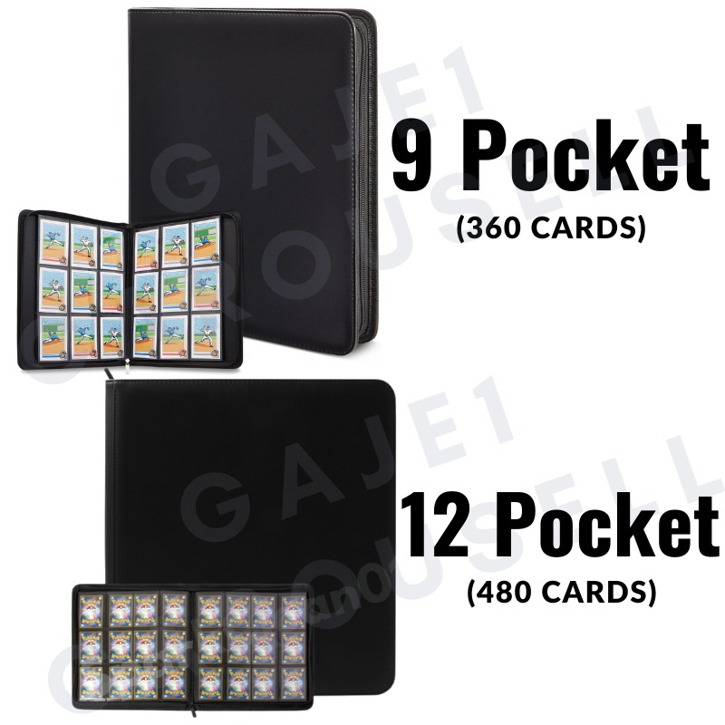 9 Pocket 3x3 | 12 Pocket 4x3 Premium Zip Binder TCG Playset | Standard ...