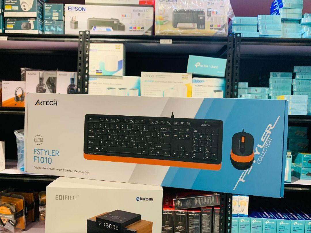 A4Tech Fstyler F1010 Keyboard Mouse Combo USB Orange, Computers & Tech ...