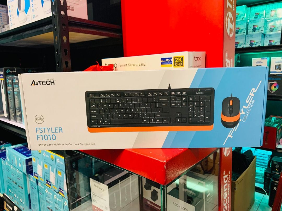 A4Tech Fstyler F1010 Keyboard Mouse Combo USB Orange, Computers & Tech ...