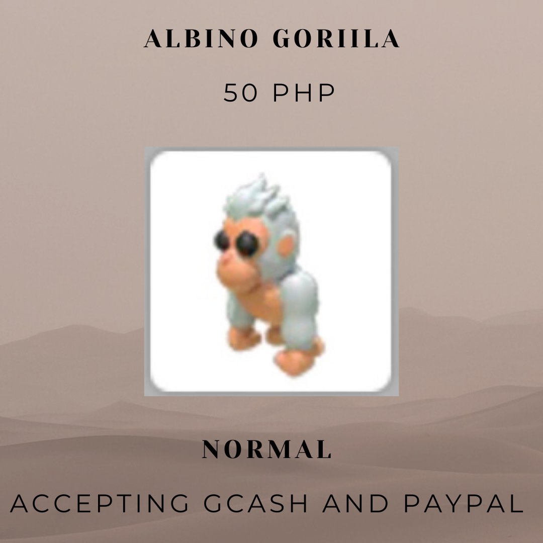 Adopt Me Pets |Albino Gorilla, Video Gaming, Gaming Accessories, In ...