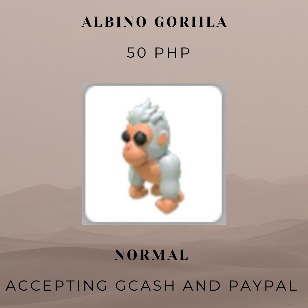 Adopt Me Pets |Albino Gorilla, Video Gaming, Gaming Accessories, In ...
