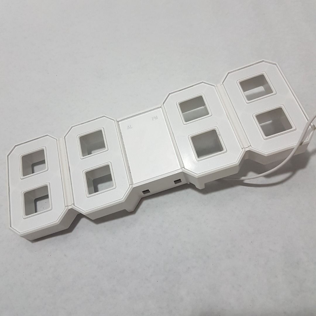 Aesthetic White LED Digital Clock, Furniture & Home Living, Home Decor ...