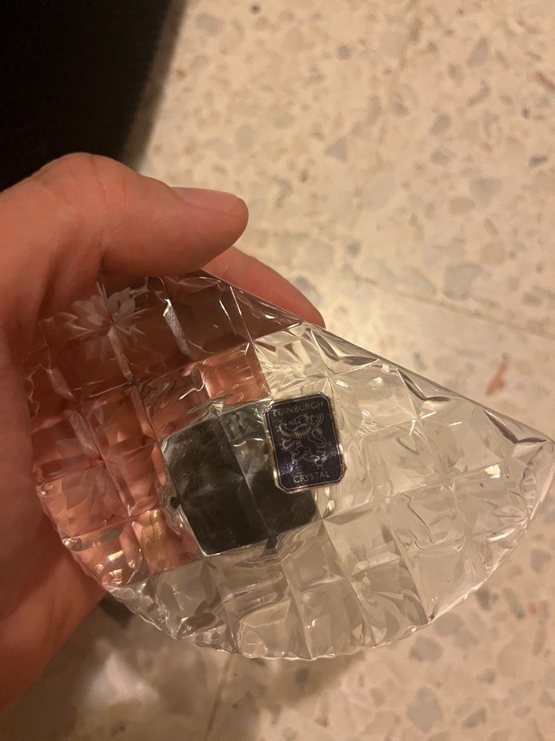 Antique Edinburgh Crystal Clock, Furniture & Home Living, Home Decor ...