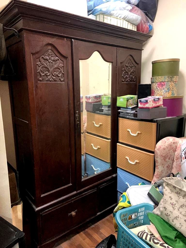 ANTIQUE SOLID WOOD MIRROR WARDROBE | DEAL TODAY $50, Furniture & Home ...