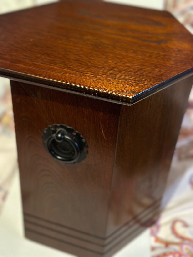 Antique Stunning Hexagon Table / Stands/ Urn Cabinet Walnut finish on ...