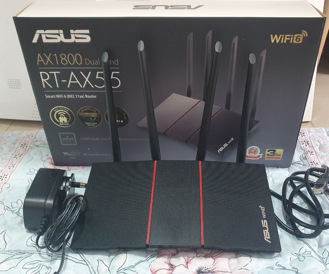 ASUS RT-AX55 WiFi 6 Router (AX1800), Computers & Tech, Parts ...