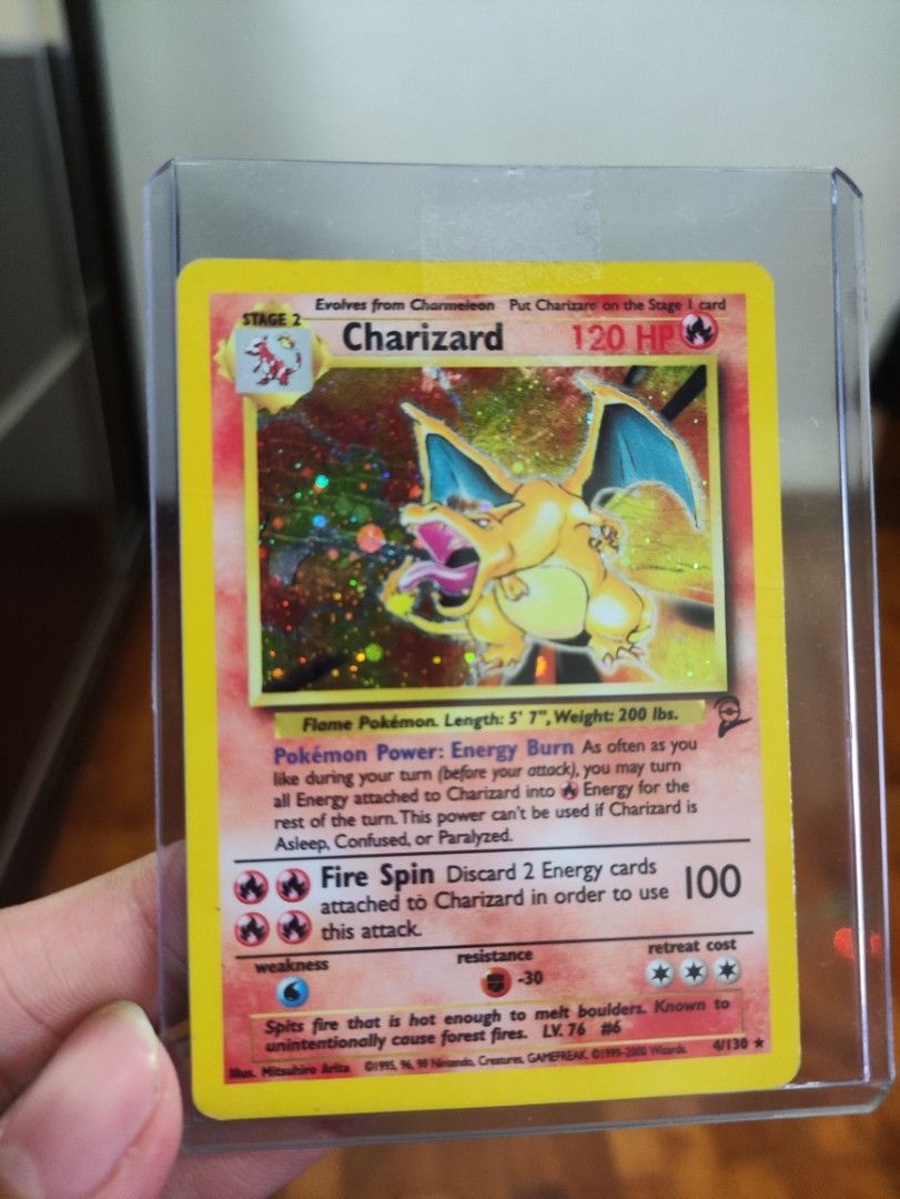 Base set 2 charizard 1999 foil, Hobbies & Toys, Toys & Games on Carousell