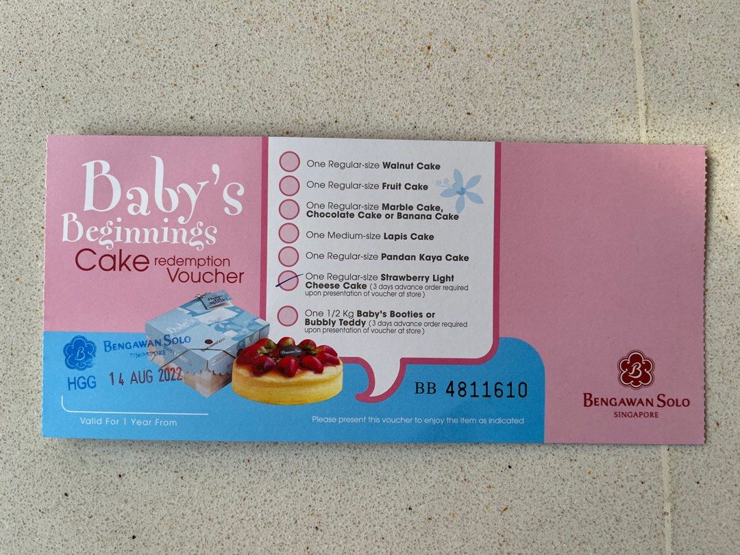 Bengawan Solo Cake, Tickets & Vouchers, Vouchers on Carousell