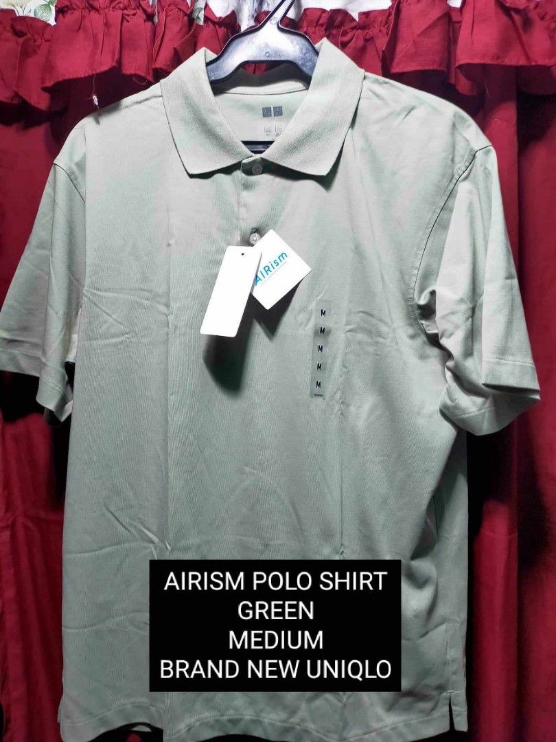 [BRAND NEW] UNIQLO Airism Polo Shirt Green, Men's Fashion, Tops & Sets ...