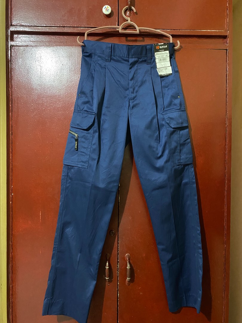 Burtle (Japan Brand) Navy Blue Cargo Pants six-pocket nylon, Women's ...