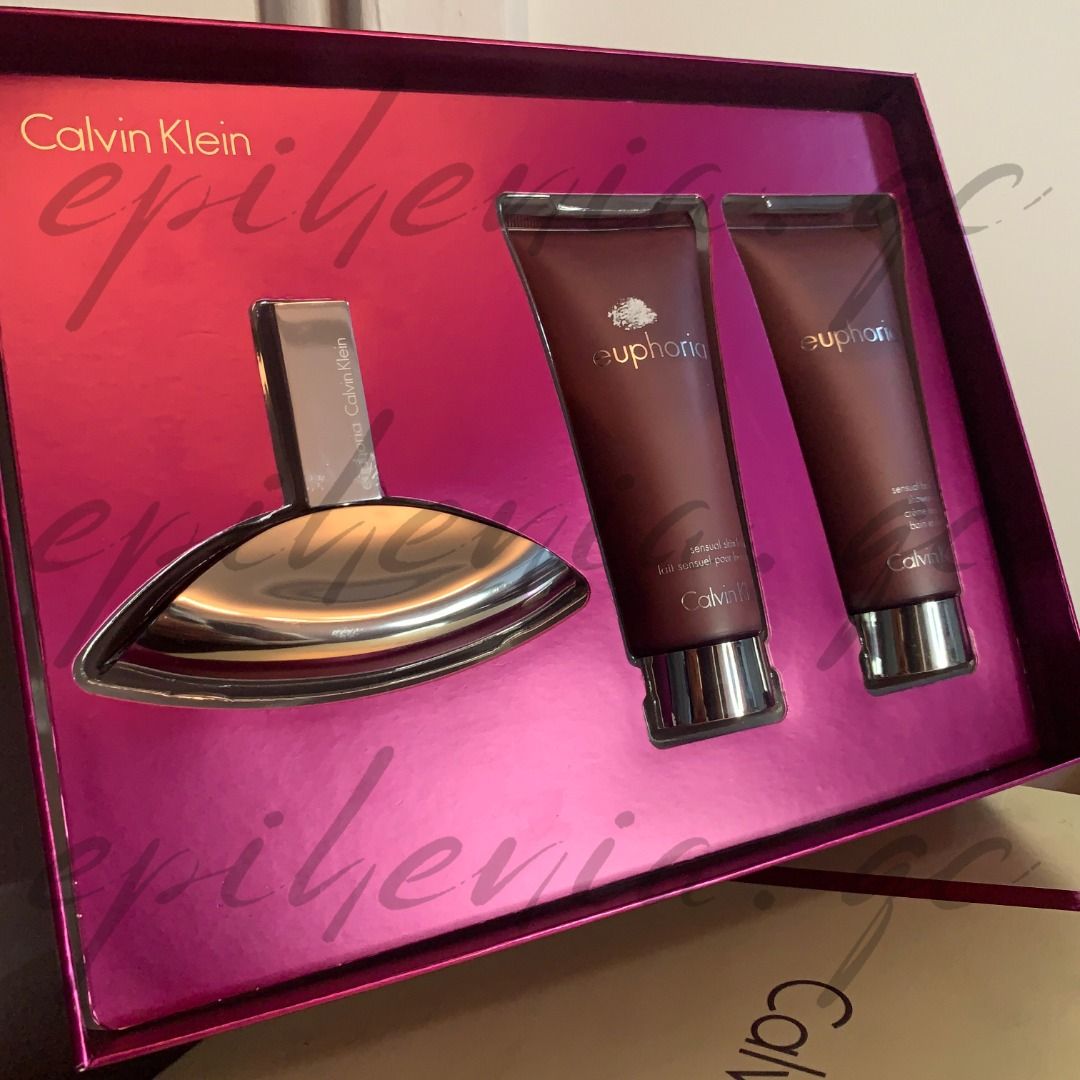 Calvin Klein Euphoria Perfume, Lotion, & Bath & Shower Creme Set ...