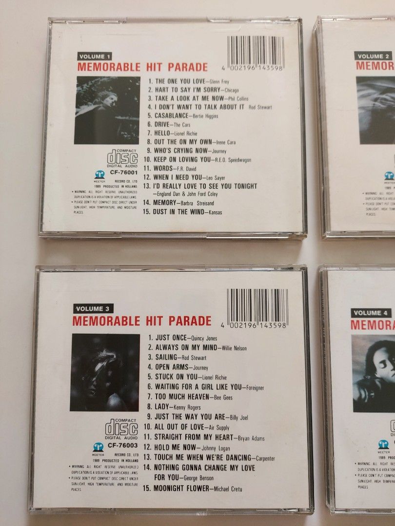 (Reserved)CD Memorable Hits Parade - Vol.1 to Vol.4, Hobbies & Toys ...