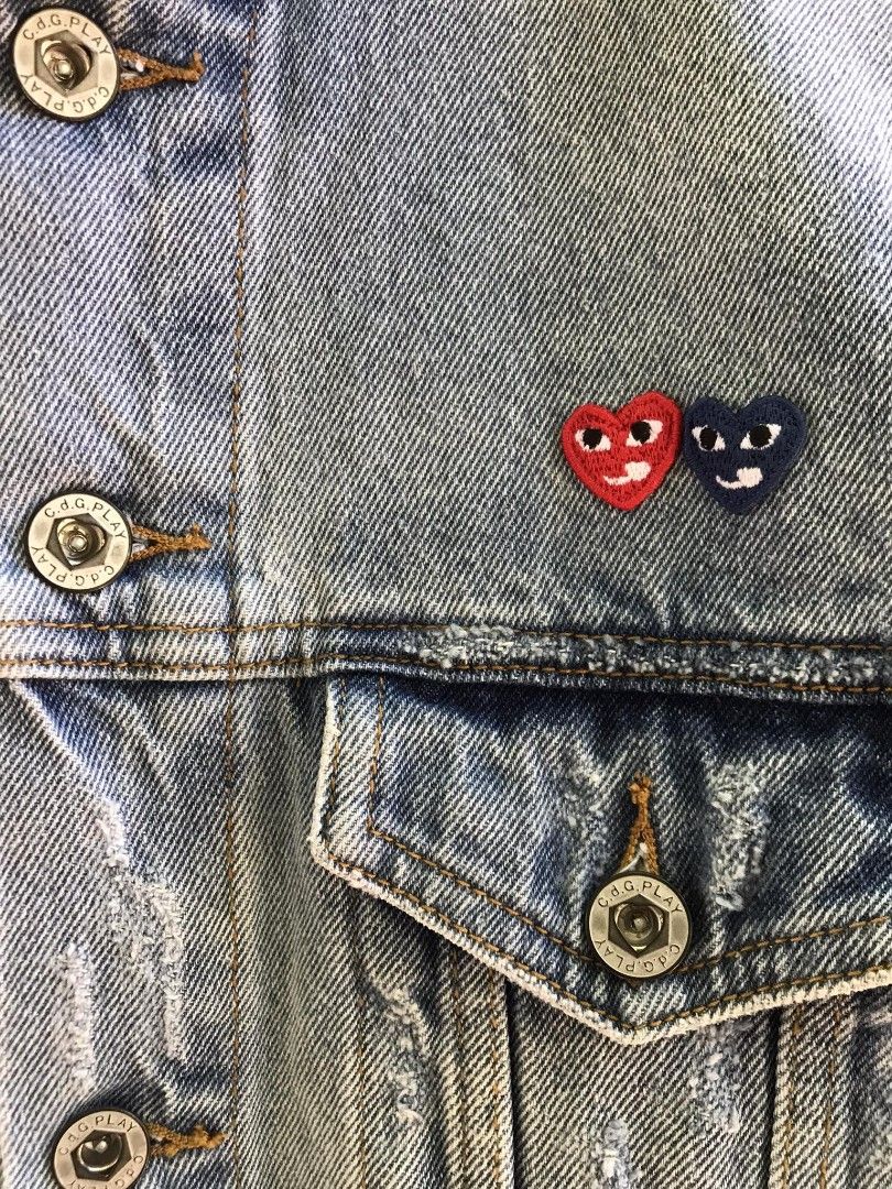 CDG PLAY DENIM JACKET, Women's Fashion, Coats, Jackets and Outerwear on ...